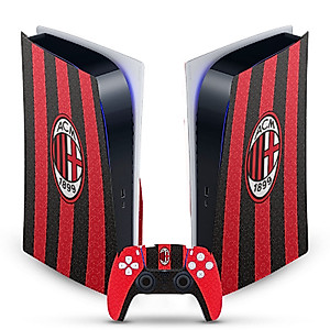 Head Case Designs Officially Licensed AC Milan Home 2020/21 Crest Kit Vinyl Faceplate Sticker Gaming Skin Decal Compatible with Sony Playstation 5 PS5 Digital Edition Console and DualSense Controller