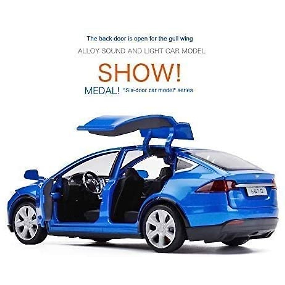 1:32 Scale Car Model X90 Tesla Alloy 1/32 Diecast Model Car w/Sound & Light Pull Back Model Mini Vehicles Toys for Kids Gift Tesla Lovers Collection