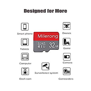 Milerong 32GB Micro SD Card, Ultra MicroSDHC UHS-I Memory Card - 98MB/s, C10, U1, Full HD V10, Ultra High Speed TF Card for Smart Phone/Bluetooth Speaker/Dash Cam