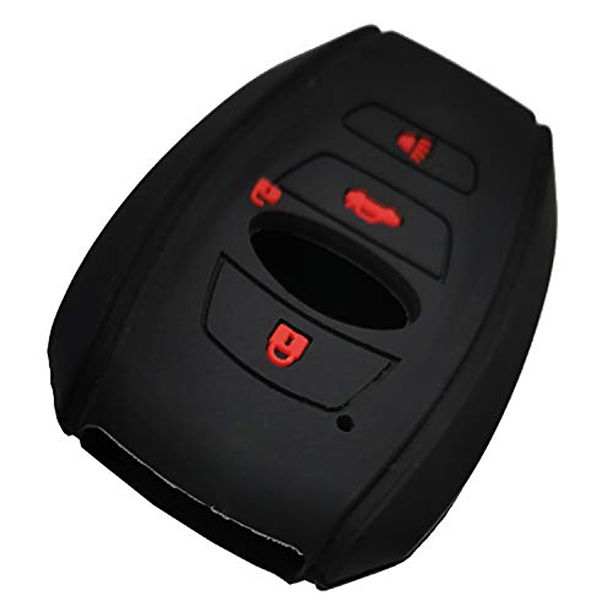 2Pcs Key Fob Cover Case Protector Fit for 2018 2017 Subaru Outback Legacy Forester Sti XV Crosstrek Impreza BRZ WRX Keyless Entry Remote Fob Skin Jacket Holder (1 Black with Red + 1 Black with White)