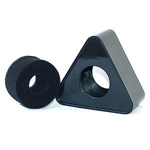 25mm-39mm Hole ABS Injection Molding Triangular Interview Mic Microphone Logo Flag Station Box for Stage Karaoke Handheld Shotgun Microphone (black)