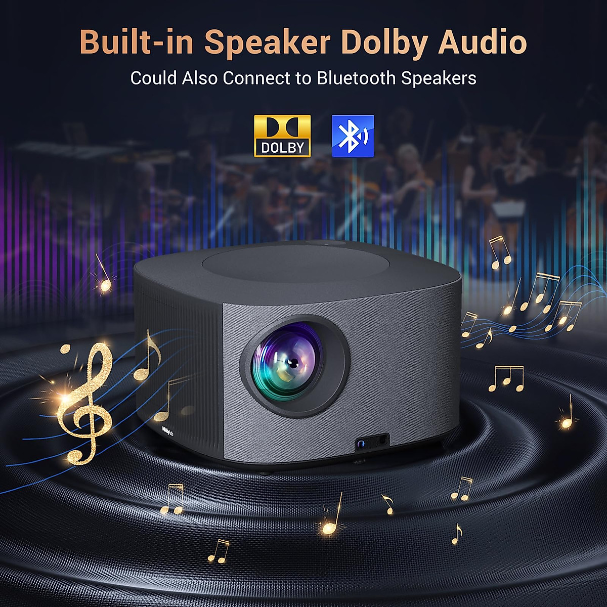 HAPPRUN 4K Projector, [Auto Focus/Keystone] Android TV Projector with WiFi and Bluetooth, Netflix/YouTube/Prime Video Officially-Licensed, Native 1080P 800ANSI Movie Projector Dolby Audio Home Theater