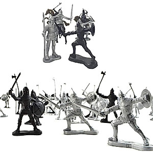 28 Pieces Knight & Horses Soldier Toys Army Men Action Figures, 3 Inch