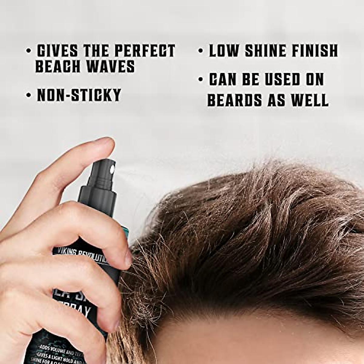 Viking Revolution Sea Salt Spray for Hair Men - Hair Texturizing Spray with Kelp, Aloe Vera & Red Algae Extract - Surf Spray to Add Volume and Texture - Sea Salt Spray for Men Beach Hair Spray 8oz