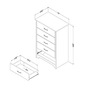 South Shore Fusion 5-Drawer Chest, Pure White
