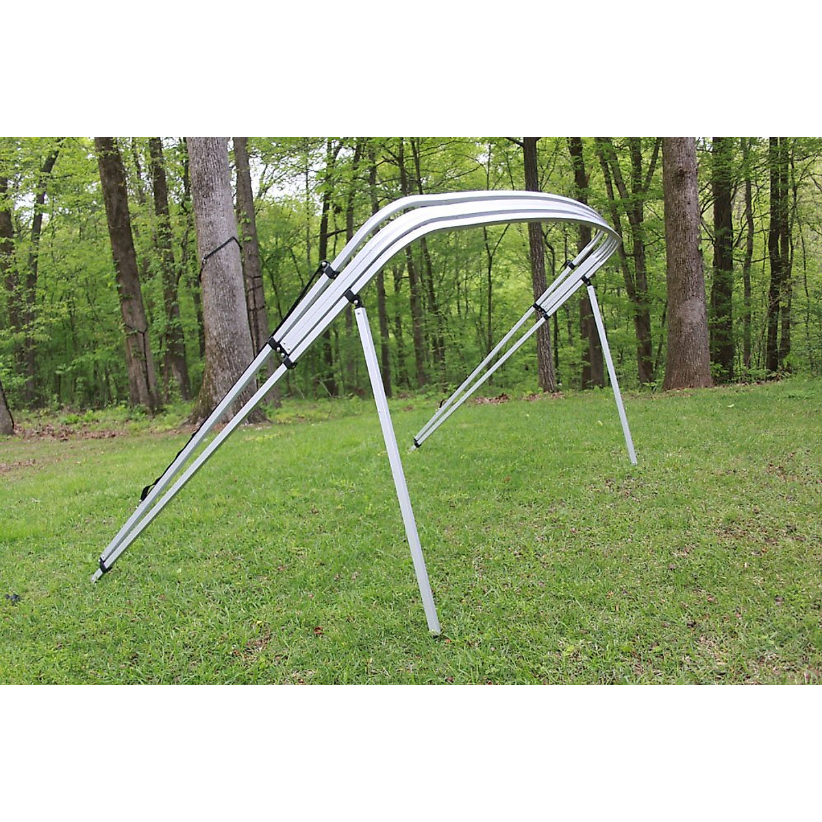 Vortex Direct Tan/Beige Square Tube Frame 4 Bow Bimini Top, 10' Long, 91"-96" Wide, 54" Tall