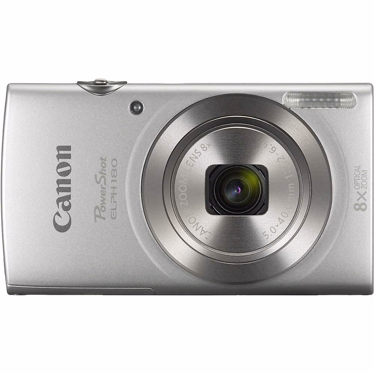 Canon PowerShot ELPH 180 Digital Camera (Silver) with 32GB Memory + Case (Renewed)