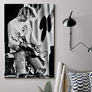 ROCK Singer Poster Kurt Poster Cobain Poster Poster Art Decor Painting Aesthetic Wall Art Canvas for Bedroom Decor 12x18inch(30x45cm) Unframe-style