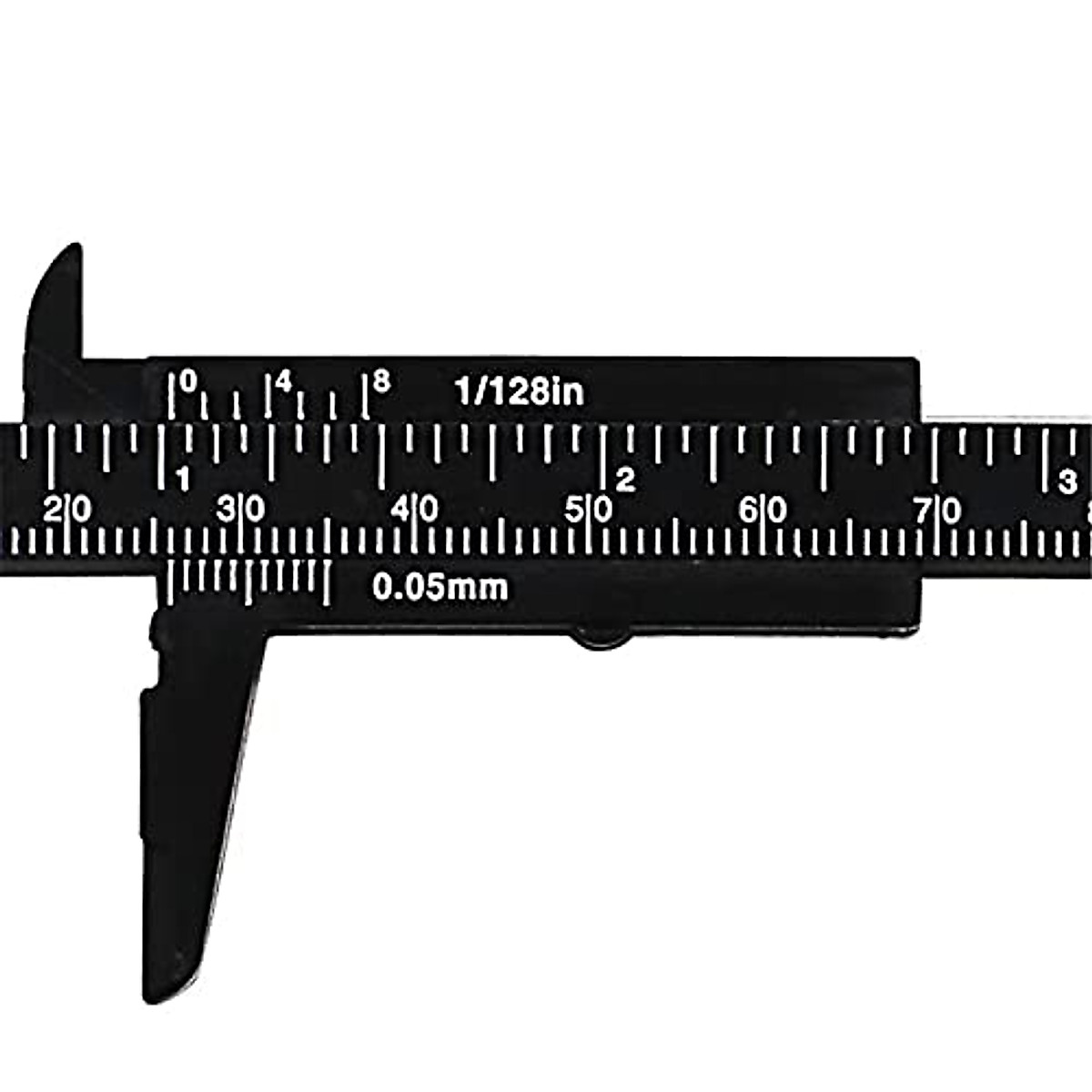 Qiningxia Portable Double Scale 80MM Plastic Eyebrow Measuring Vernier Caliper Caliper Ruler Plastic Permanent Makeup Measurement Tools, Black, Under 3 Inches