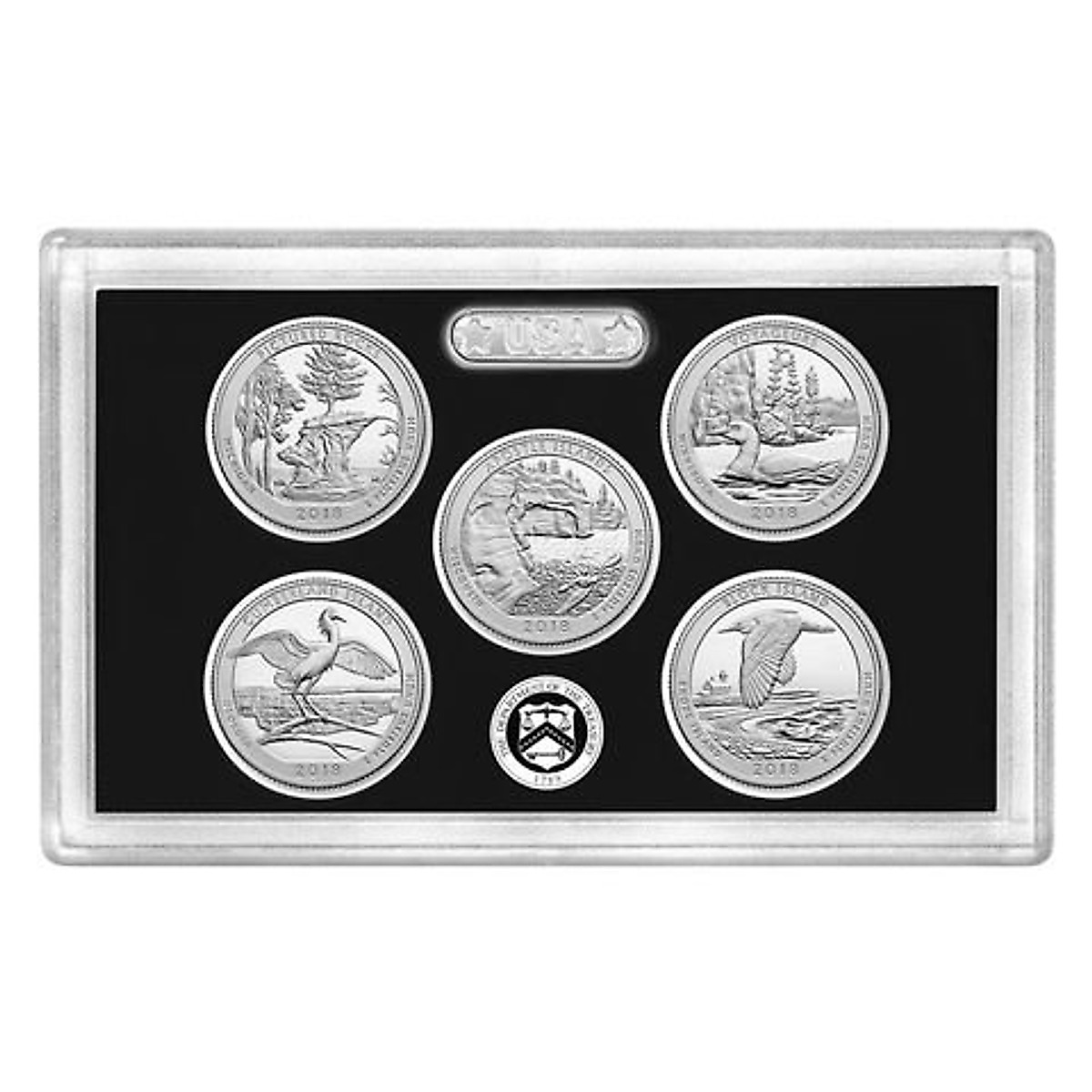 2018 S America the beautiful 2018 S Silver Quarter Proof Set Deep Cameo No Box or COA Silver Proof