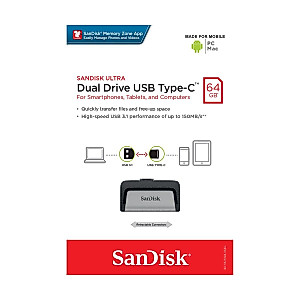Sandisk Ultra Dual - USB Flash Drive - 64 GB - Gray