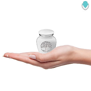GetUrns Keepsake Embrace Tree of Life Cremation Urn (White)
