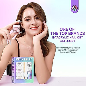 Saviland Acrylic Nail Kit French Sculpture Set: Clear/Nude/Pink Acrylic Powder and Liquid Set Acrylic Nail Brush Cuticle Oil for Nail Care Professional DIY Acrylic Nail Art Beginner Acrylic Nail Kit