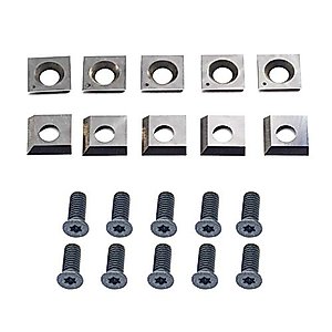 Carbide Inserts Cutters Knives 14.3mm Square Replacement 2 Cutting Edges for Cutech Tool Planer Jointer 40700H-CT 4700HC-CT 40100H-CT 40600H-80100-CT 40200H-CT 40600HC-80100-CT 40200HC-CT Head 10pc