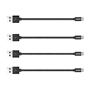 COSOOS 4 Short USB Type C Cables (9in/23cm) Nylon Braided Fast Charge & Sync USB C to USB 3.0 Cables for Samsung Galaxy S21 20 S10 S9 S8 Note 10,9,8, Google Pixel,LG V20 G5 G6, Charging Station,