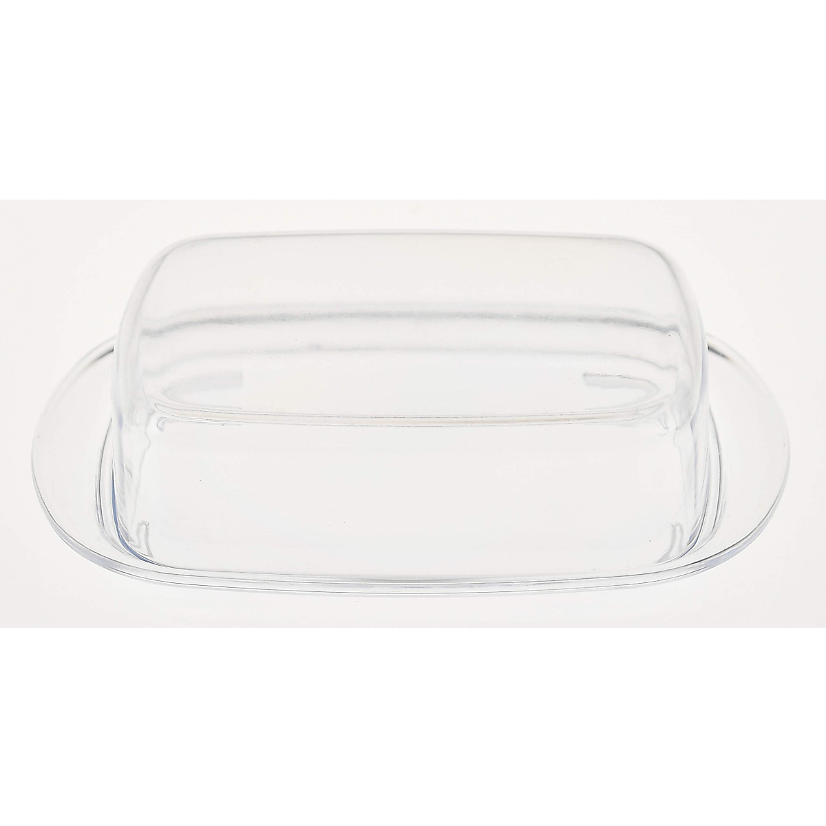 HOME-X Clear Acrylic Butter Dish with Cover, Plastic Covered Cheese Holder with Tray