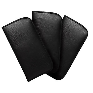 Calabria Soft Slip-In Glasses Case Vertical Pocket Clip Black Men Women Faux Leather Felt Eyeglasses Pouch Sunglasses Holder