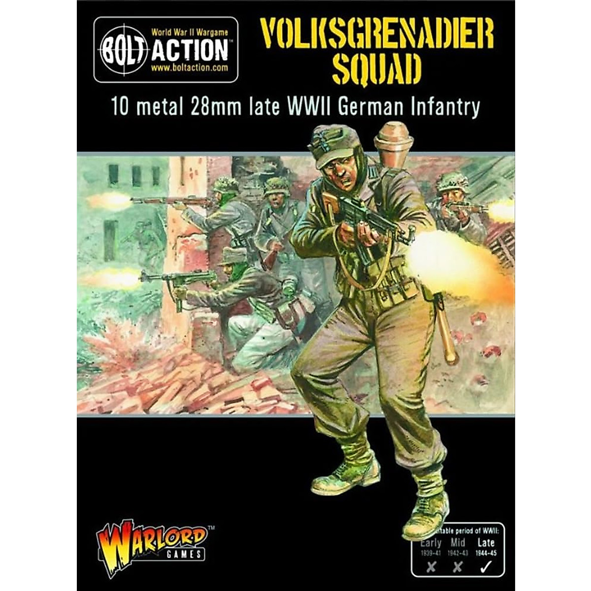 Bolt Action Warlord Games, World War II German Volksgrenadier Squad Wargaming Miniatures