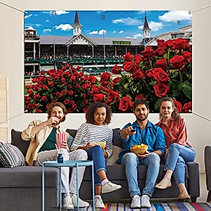Kentucky Derby Photo Booth Backdrop Churchill Downs Horse Racing Rose Indoor Outdoor Party Photography Home Wall Background Decoration (5.9×3.6ft)
