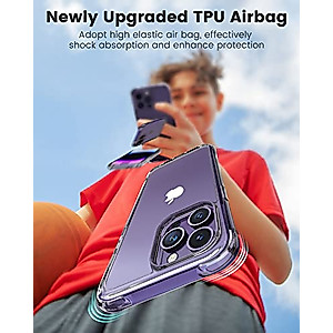 Mkeke for iPhone 14 Pro Case Clear, [Military Grade Protection] [Not Yellowing] Shockproof Phone Case for Apple iPhone 14 Pro 2022