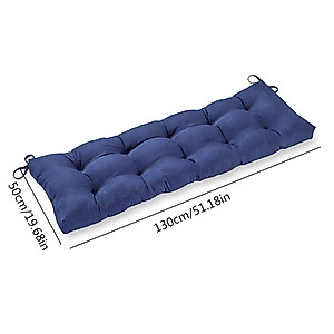 Indoor/Outdoor Bench Cushion, Swing Cushion, 51.2"x19.7", for Lounger Garden Furniture Patio Lounger Bench (Navy)