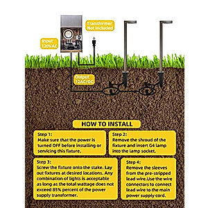 COLOER Low Voltage Pathway Lights,12-15V AC/DC Garden Path Lights, Brass Outdoor Yard Lights Electric, Landscape Driveway Lights for Yard, IP65 Waterproof Landscape Lighting (1-Pack Without Bulb)