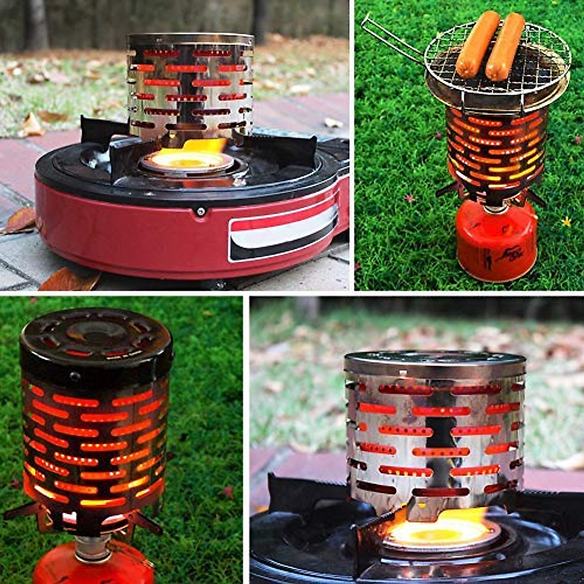 Camping Stove Camping Mini Heater Portable Stainless Steel Tent Heating Cover with Handle and Storage Bag Camping Warm Equipment