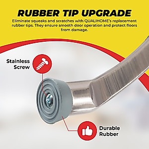 Replacement Rubber Tip for Kickdown / Drop Down Door Stop Holder, Grey, 5 Pack