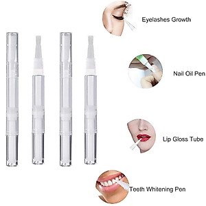 AyeVision SUEIANNMN 20Pcs Transparent Twist Pens,3ml Nail Twist Pens Empty Transparent Nail Oil Pen with Brush Empty Cuticle Oil Pen Cosmetic Container Pen for Lip Gloss Eyelash Growth Liquid