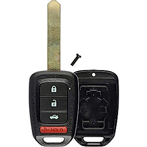 KeylessOption Keyless Entry Remote Uncut Key Case Fob Shell Cover Replacement