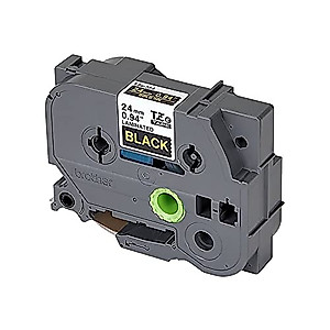 Brother Tze354 Tze Standard Adhesive Laminated Labeling Tape, 1-Inch W, Gold On Black