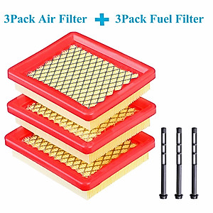 HEYZLASS 3Pack 951-15245 Air Filter with Fuel Filter 951-12296 Compatible with Cub Cadet 159cc 196cc Engine Lawn Mower for 751-15245 Air Filter