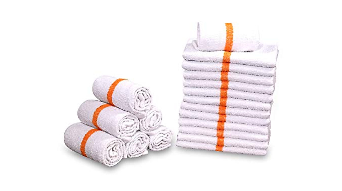 12 PC Cotton Blend White Restaurant & Kitchen Towels - Durable & Absorbent