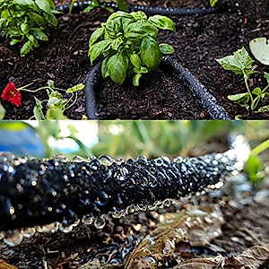 Soaker Hose 150 FT,1/2" Heavy Duty Soaker Garden Hose with Solid Brass Connector for for Garden Vegetable Beds, Tree,Lawn and Plants