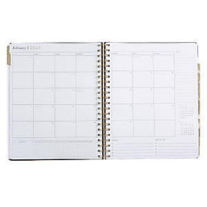 russell+hazel 2024 Weekly Planner, October 2023 - December 2024, Office Supplies, Black Vegan Leather, Includes 190 Stickers, 9.125” x 11.25”