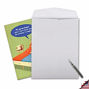 NobleWorks - 1 Jumbo Funny Card for Birthdays (8.5 x 11 Inch) - Cartoon Joke, Humor Bday Card with Envelope - Dentist Say J5585BDGC
