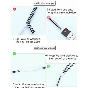 VizGiz 7 Pack Wired Earbuds Cable Protector Headphones Strain Relief Cable Boot Spiral Sleeve Protective Cover Cord Saver for Apple EarPods in-Ear Earbud Headphones 3.5mm Microphone Assembly Mic