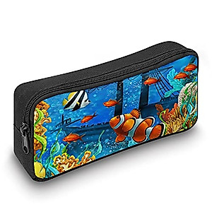 Tropical Fish Pencil Case Stationery Pen Pouch Portable Makeup Storage Bag Organizer Gift