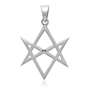 925 Sterling Silver Unicursal Hexagram Thelema Symbol Golden Dawn Magick Occult Pendant