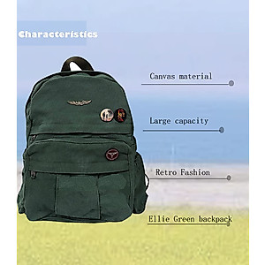 SOBOUR Ellie Backpack The Last Ellie Williams Cosplay Bag Joel Miller Backpack Vintage Casual Canvas Rucksack Laptop Travel Bag