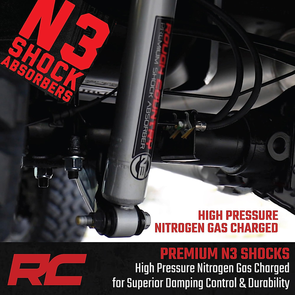 Rough Country 4.5-5.5" N3 Front Shocks for 98-11 Ford Ranger - 23211_A