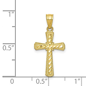 BillyTheTree Jewelry 10K Yellow Gold Shiny-Cut Cross Pendant