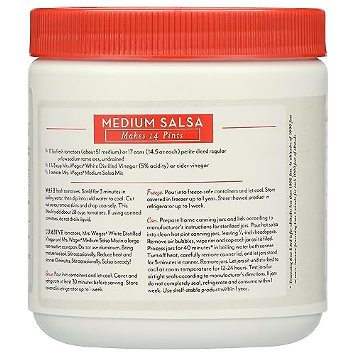 Mrs. Wages Medium Salsa Canning Mix, 11.2 Ounce Canister (Pack of 1)