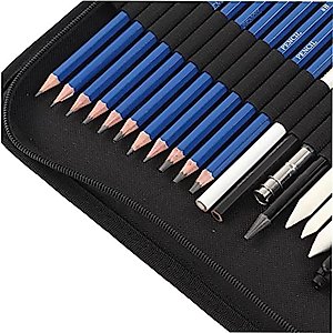 100-Piece Multifunctional Sketch Set in Portable - Complete Artist Kit for Sketching Drawing and Coloring at Home School or On-the-Go