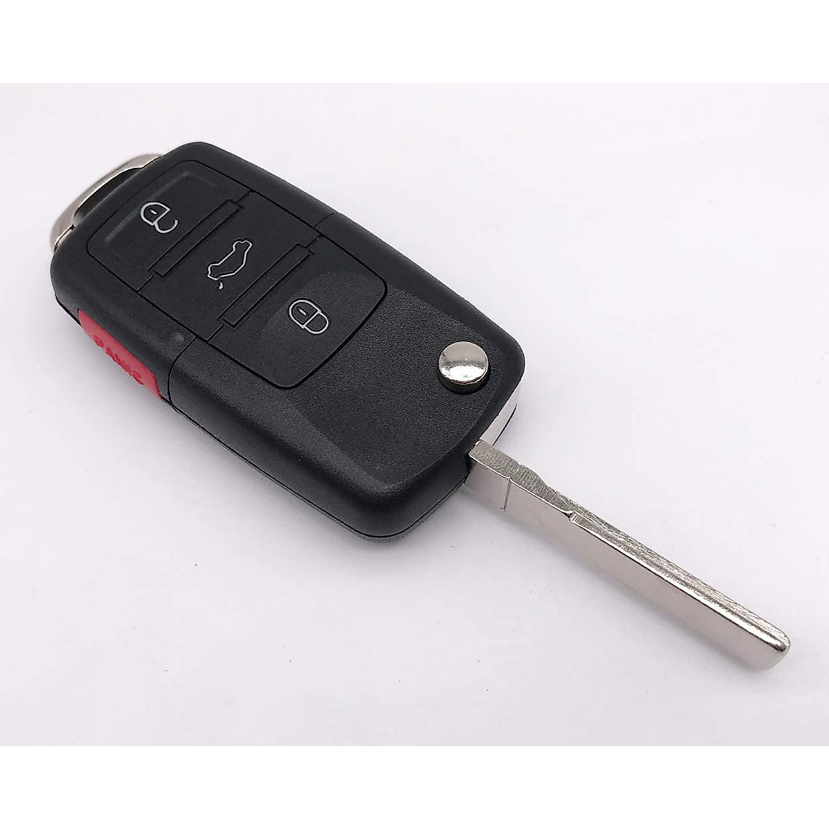 4 Buttons Folding Flip Replacement Key Fob Cover Case fit for VW Volkswagen Jetta Passat Golf Beetle Rabbit GTI CC EOS Keyless Entry Key Fob