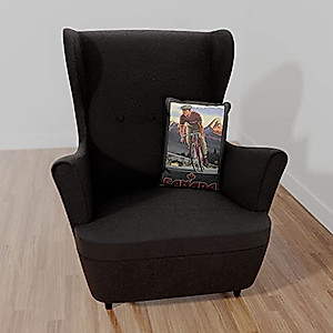 Canada Downhill Biker Sunset Canvas Throw Pillow for Couch or Sofa at Home & Office from Travel Artwork by Artist Paul A. Lanquist 13" x 19".