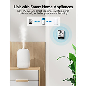 GoveeLife Hygrometer Thermometer H5104 2Pack, Bluetooth Room Temperature Monitor with APP Alert and 2 Years Date Storage Export, Remote LCD Digital Hygrometer Indoor Humidity Meter, Greenhouse