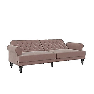 Novogratz Cassidy Upholstered Futon, Blush Velvet