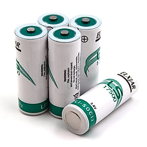 (5-Pack) 3.6V 3600mAh LS17500 Battery, Replacement for SAFT LS17500, Emergency Backup, Data Collection, AMR Add-ons, Smoke Alarms, Carbon Monoxide Detectors, Intrusion Sensors, Fleet Monitoring