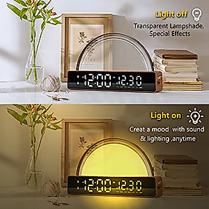 SinFoxeon Sunrise Alarm Clock, Wake Up Light with Simulation Sunrise Touch Dynamic Atmosphere Light 6 Natural Sounds 7 Color Sleep Breathing Light Suitable for Kids and Heavy Sleepers